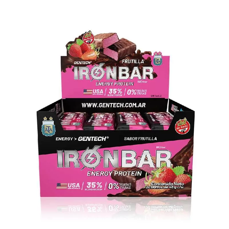 Gentech Barra Gentech Iron Bar Sabor Frutilla 20 u - Tienda Sancor Salud